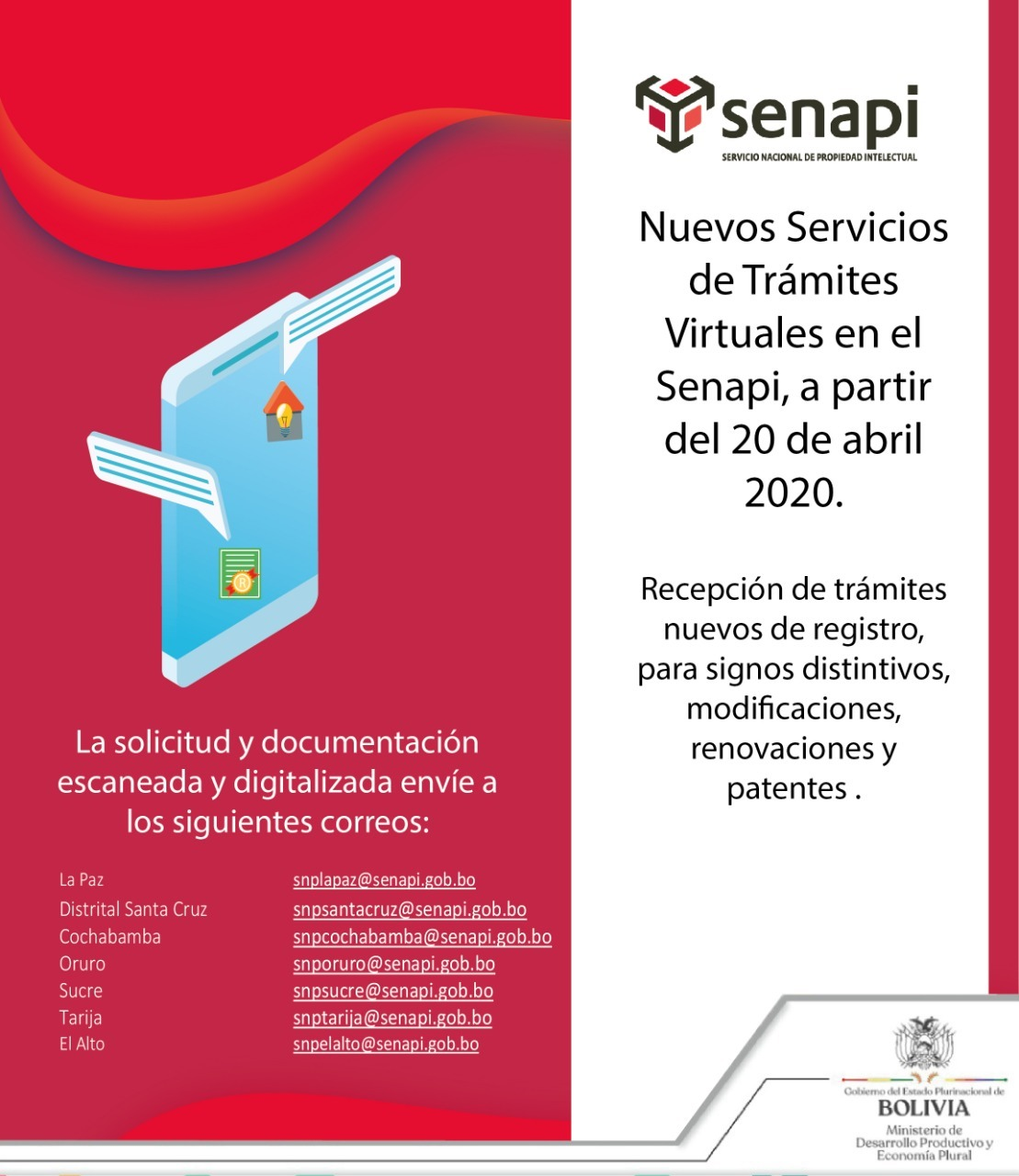 Nuevos servicios de trámites virtuales de SENAPI - Bolivia Emprende ...